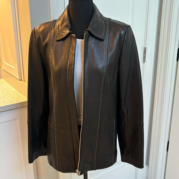 Casual Corner | Jackets & Coats | Vintage Classic Black Leather Zip Up ...